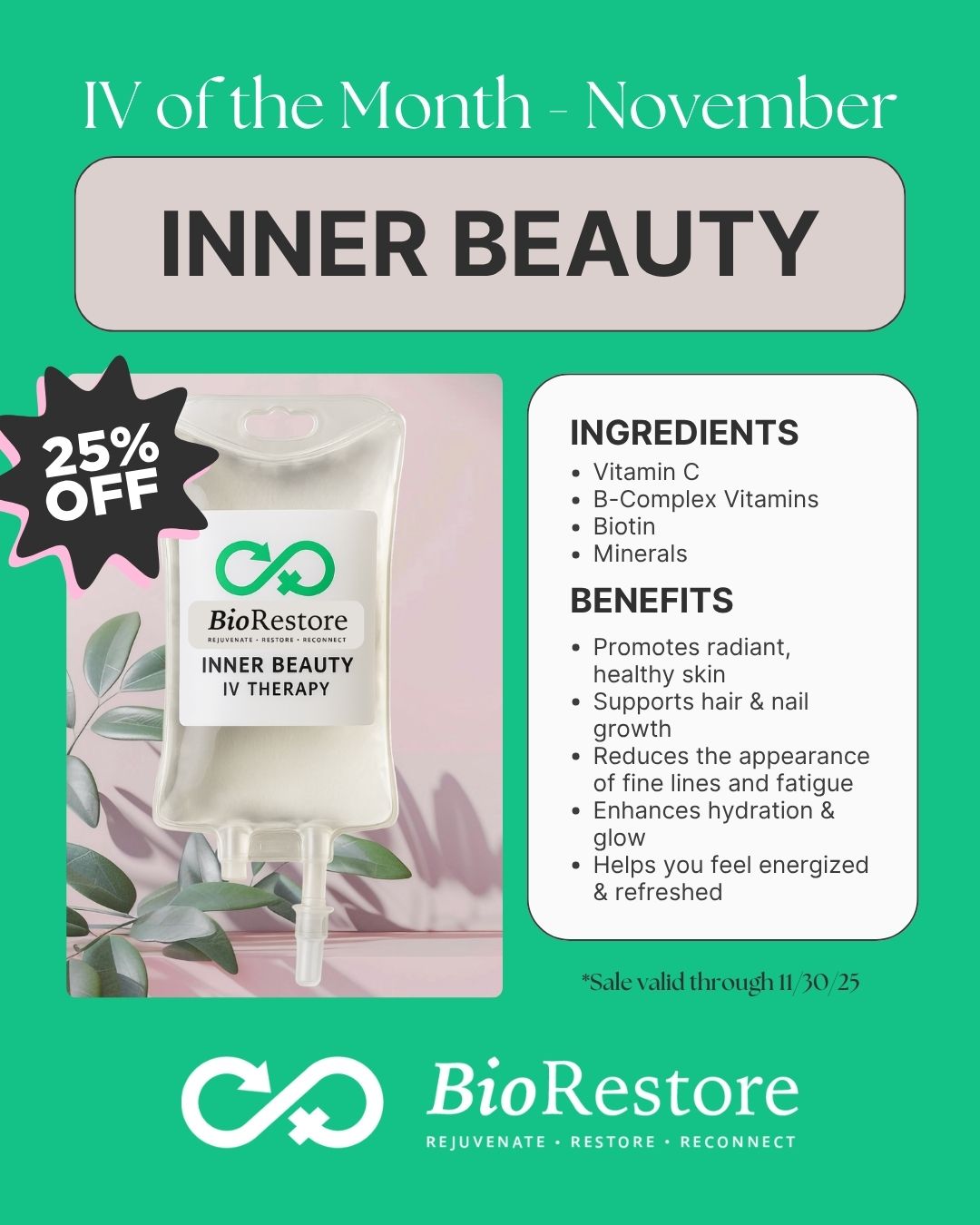 IV Therapy Drip of the Month – Inner Beauty | BioRestore Health